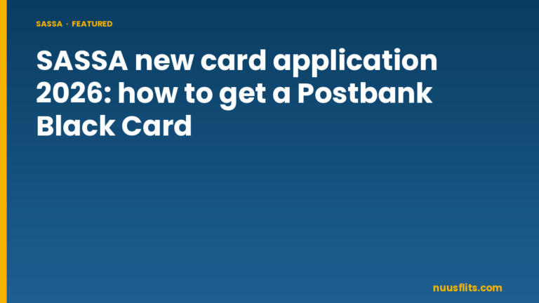 SASSA new card application 2026: how to get a Postbank Black Card