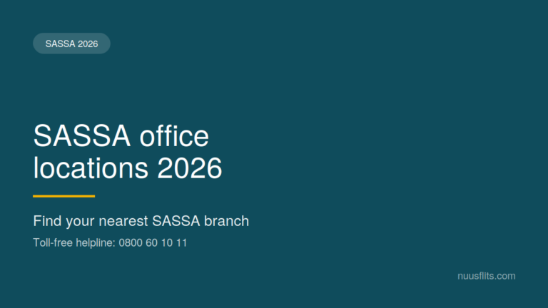 SASSA office locations 2026: how to find your nearest branch